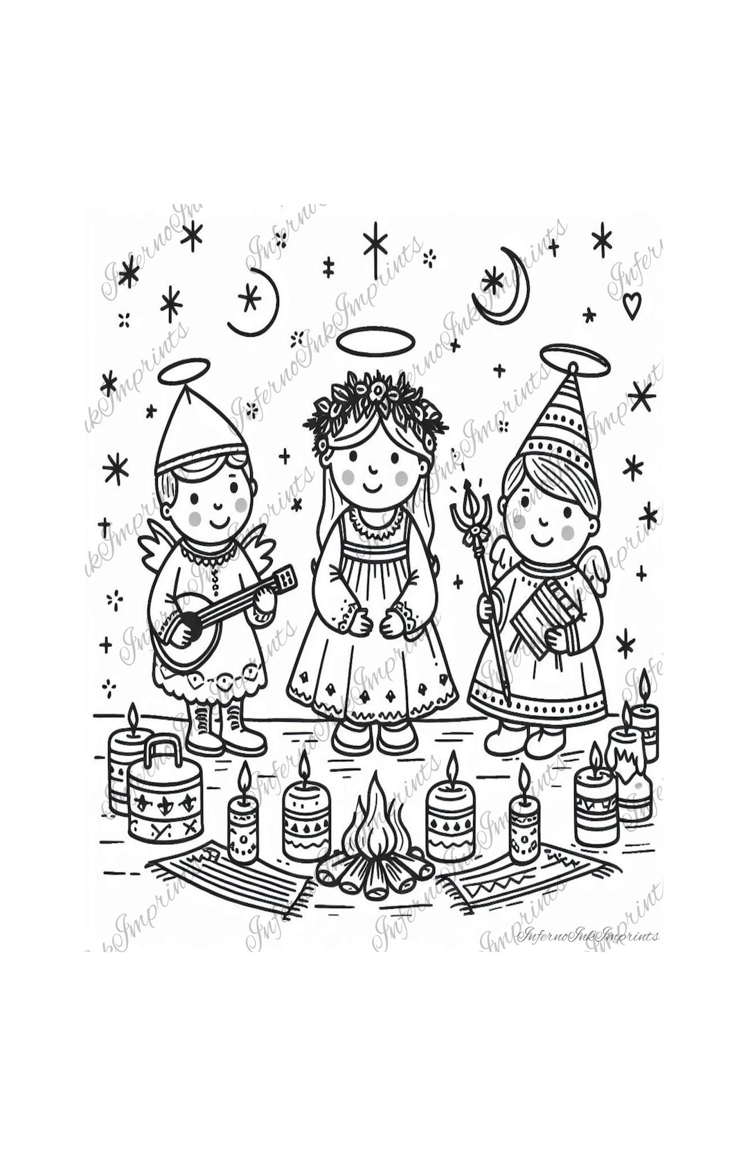 St. Lucia Day Coloring Page Printable Holiday Activity for All Ages - Etsy