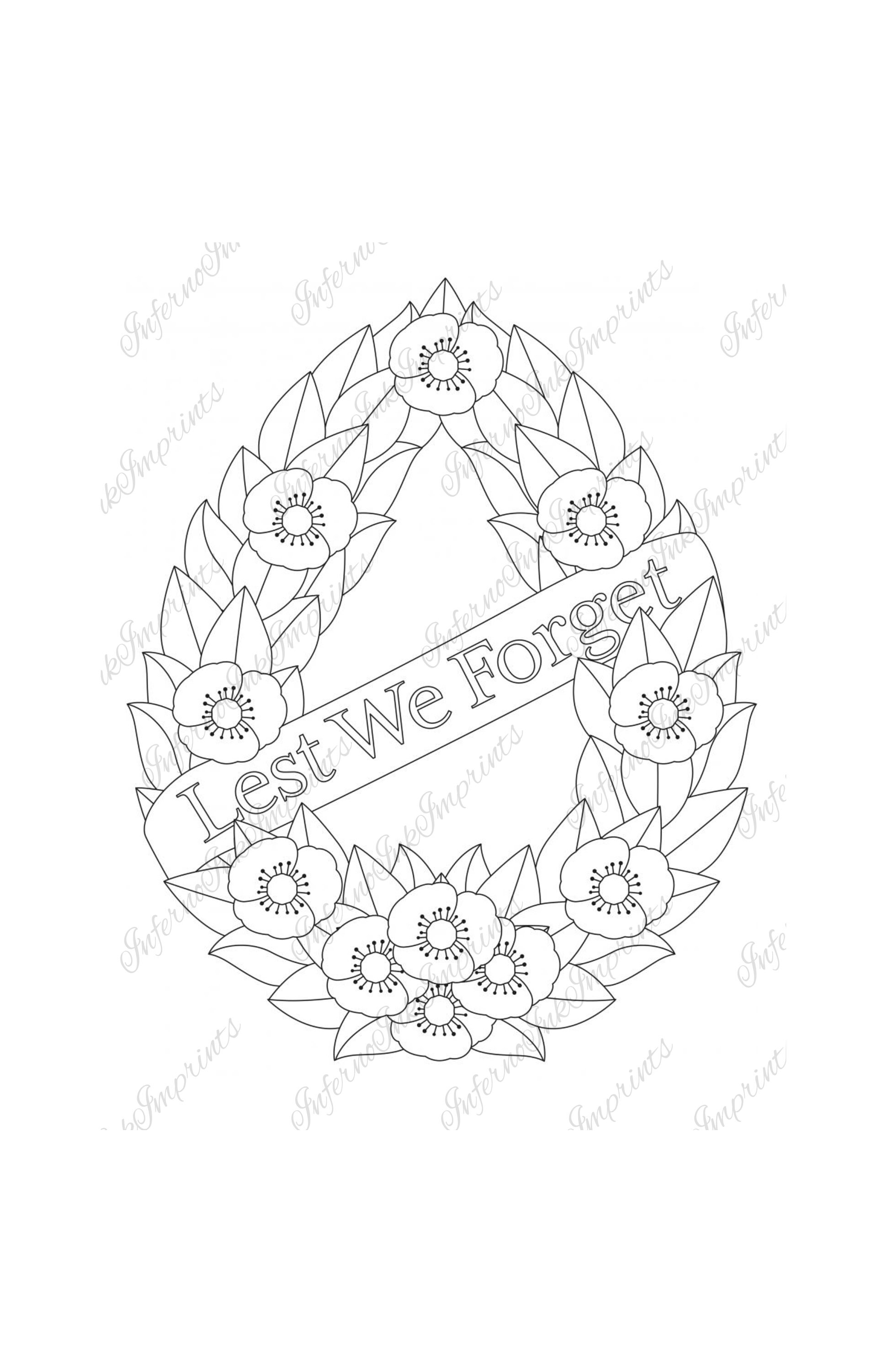 ANZAC Oval Coloring Page ANZAC Day, Poppies, World War I, Soldiers ...