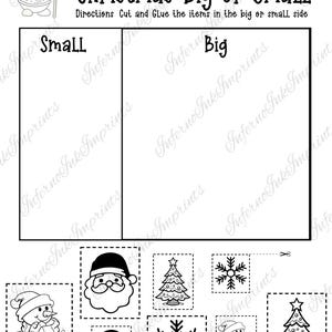 Christmas Big or Small Sorting Activity | Fun Cut-and-paste Holiday ...