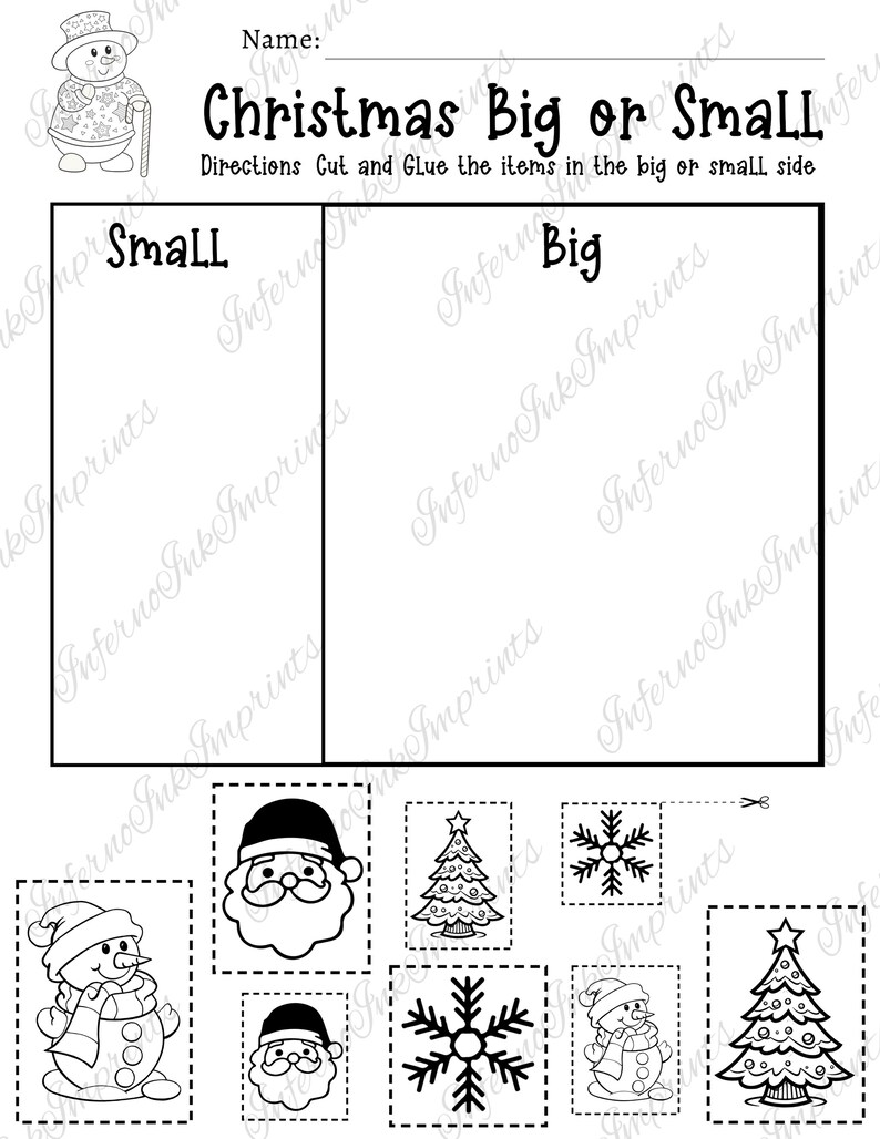 Christmas Big or Small Sorting Activity | Fun Cut-and-paste Holiday ...