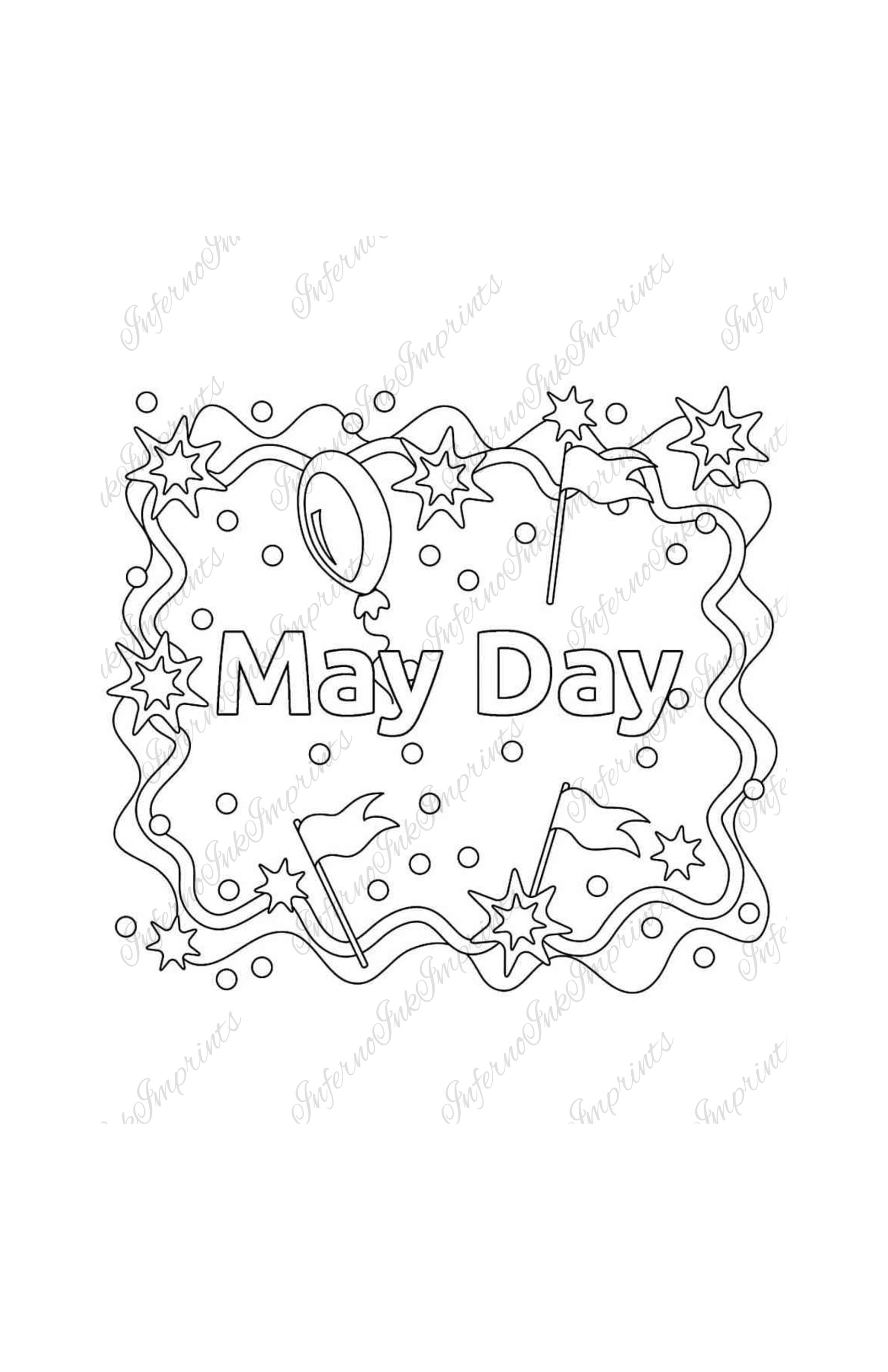 May Day, Beltane Coloring Page, Maypoles, Flowers, Spring, Pagan ...