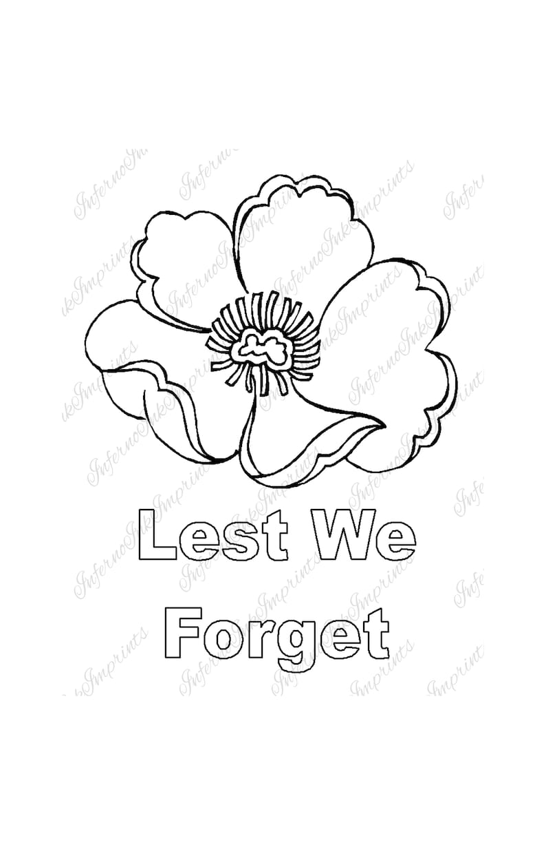 Poppy Coloring Page ANZAC Day, Poppies, World War I, Soldiers, Lest We ...