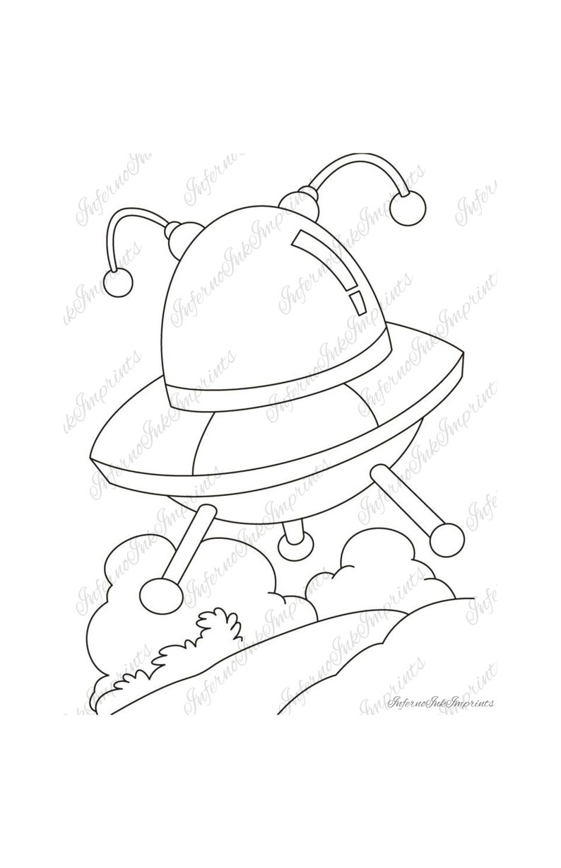 UFO Day, Coloring Page, Flying Object, Roswell, Area 51, Easy Crafts ...