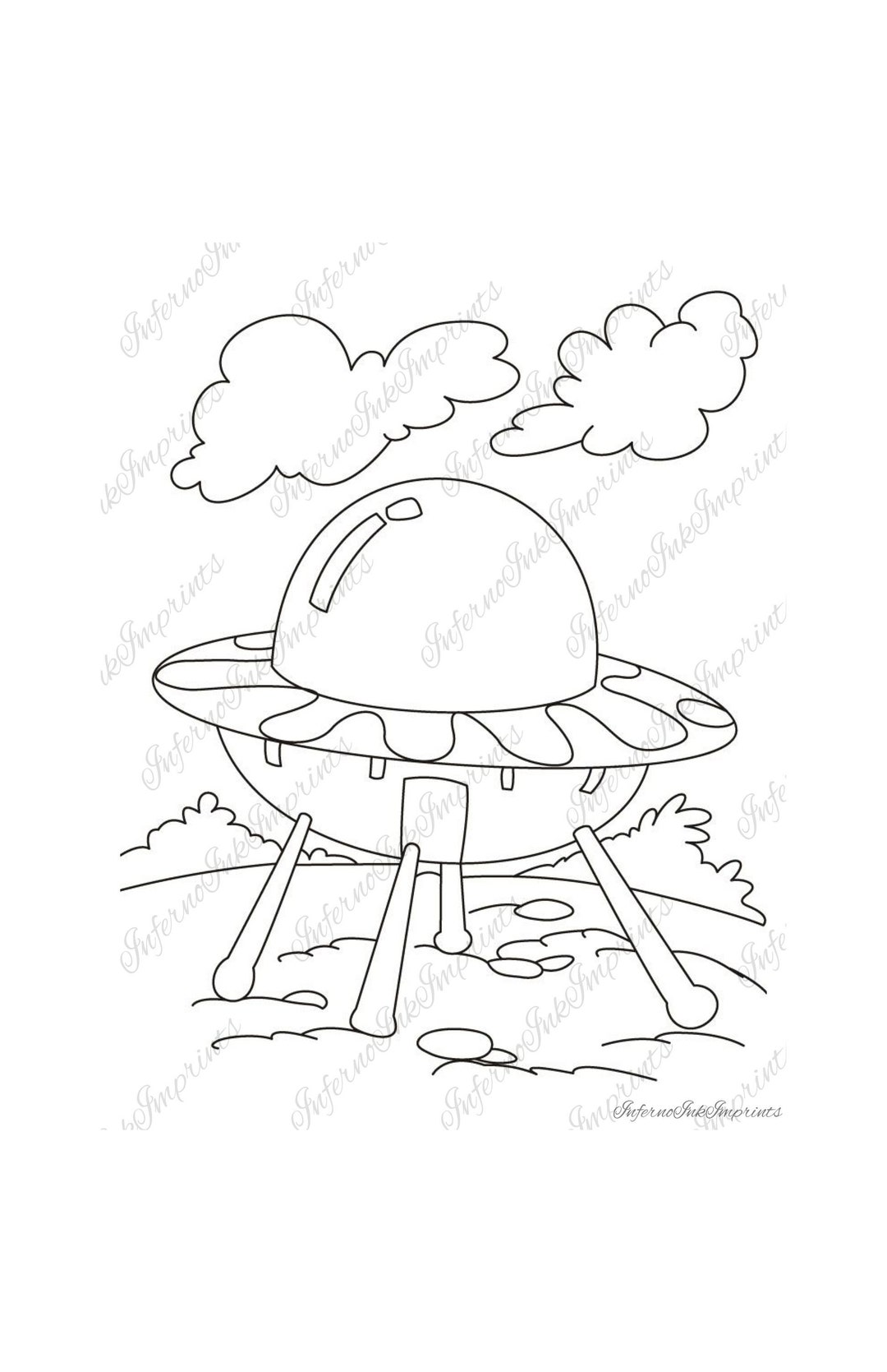UFO Day, Coloring Page, Flying Object, Roswell, Area 51, Easy Crafts ...
