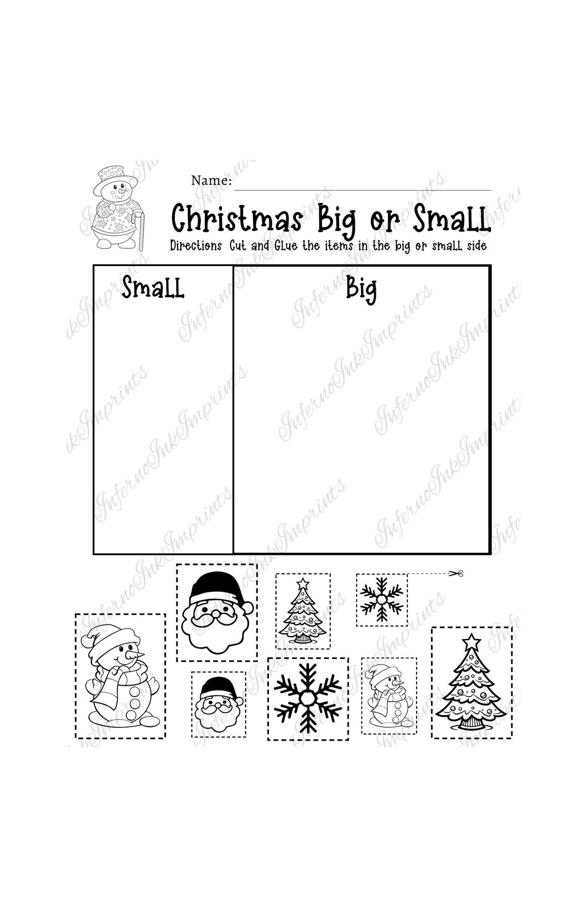 Christmas Big or Small Sorting Activity | Fun Cut-and-paste Holiday ...