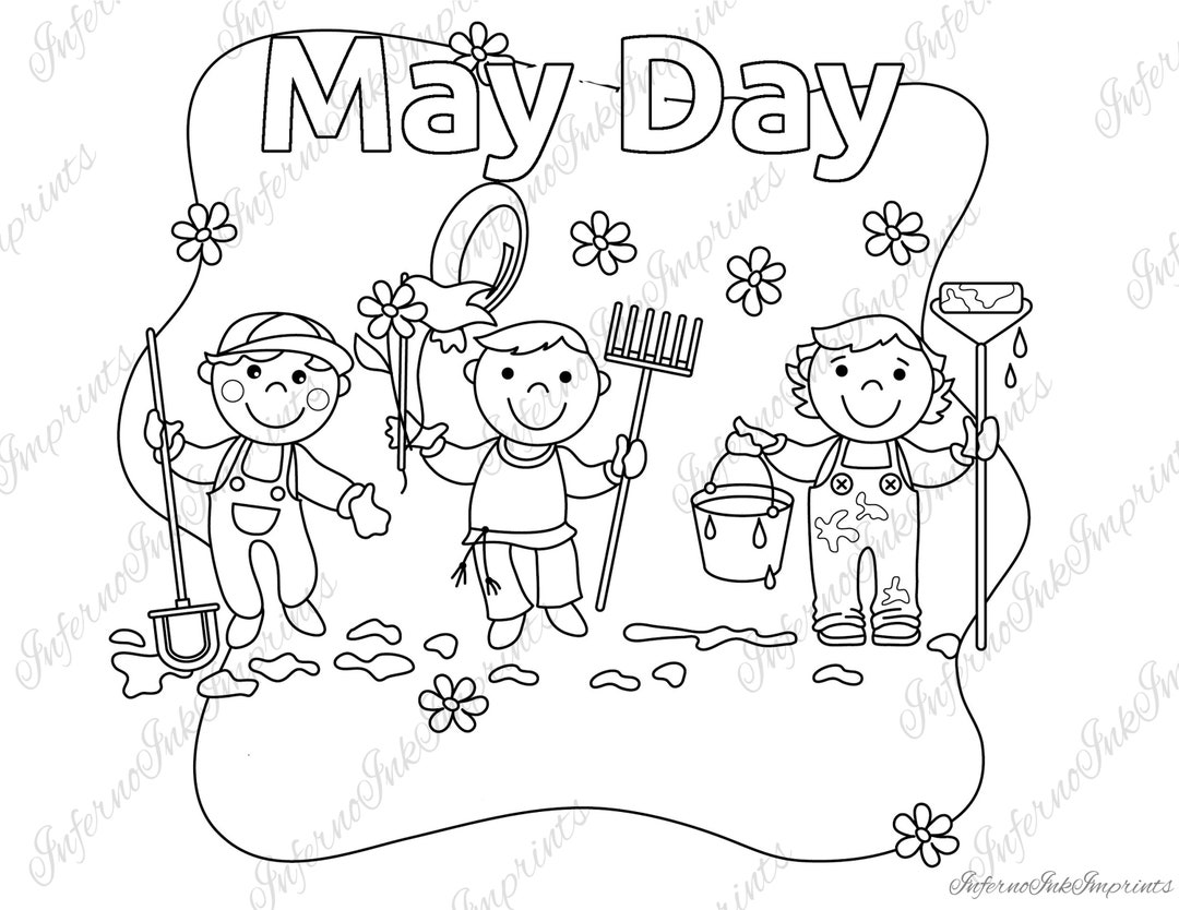 May Day, Beltane Coloring Page, Maypoles, Flowers, Spring, Pagan ...