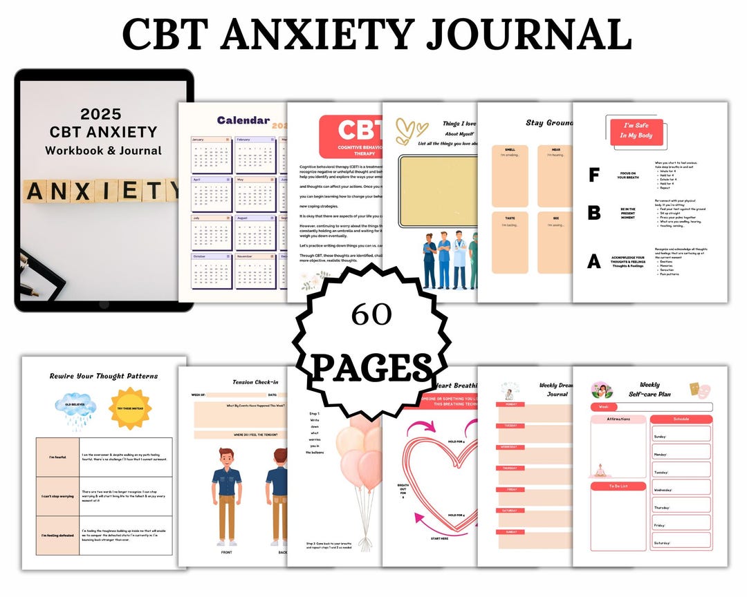 CBT Anxiety Workbook & Journal Enhance Your Mental Wellness and ...