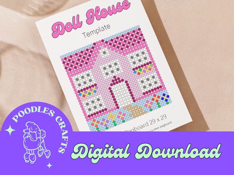 Printable Download - Doll House Hama Bead Template - Kids Craft ...