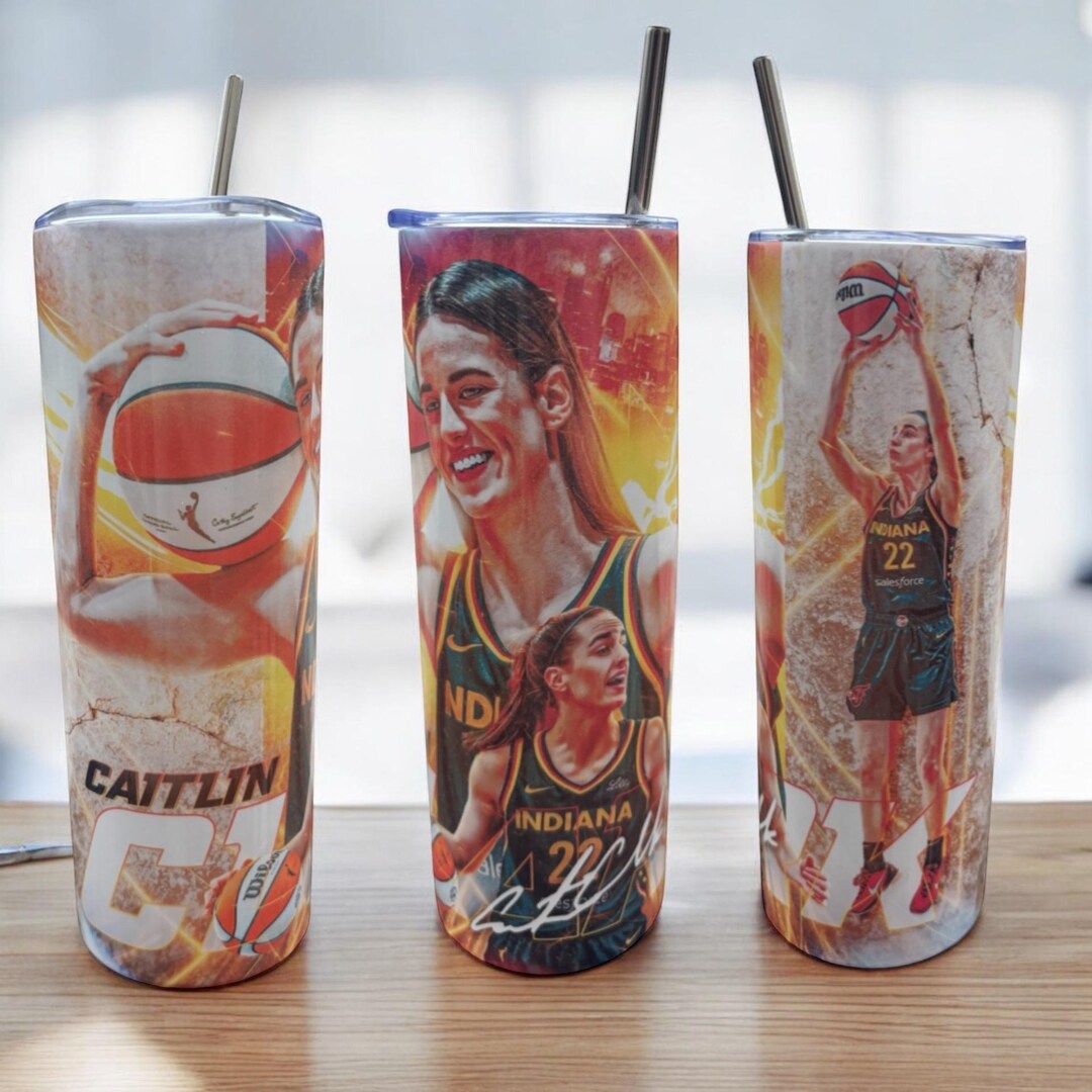 20oz Caitlin Clark Skinny Tumbler W/ Straw - Etsy