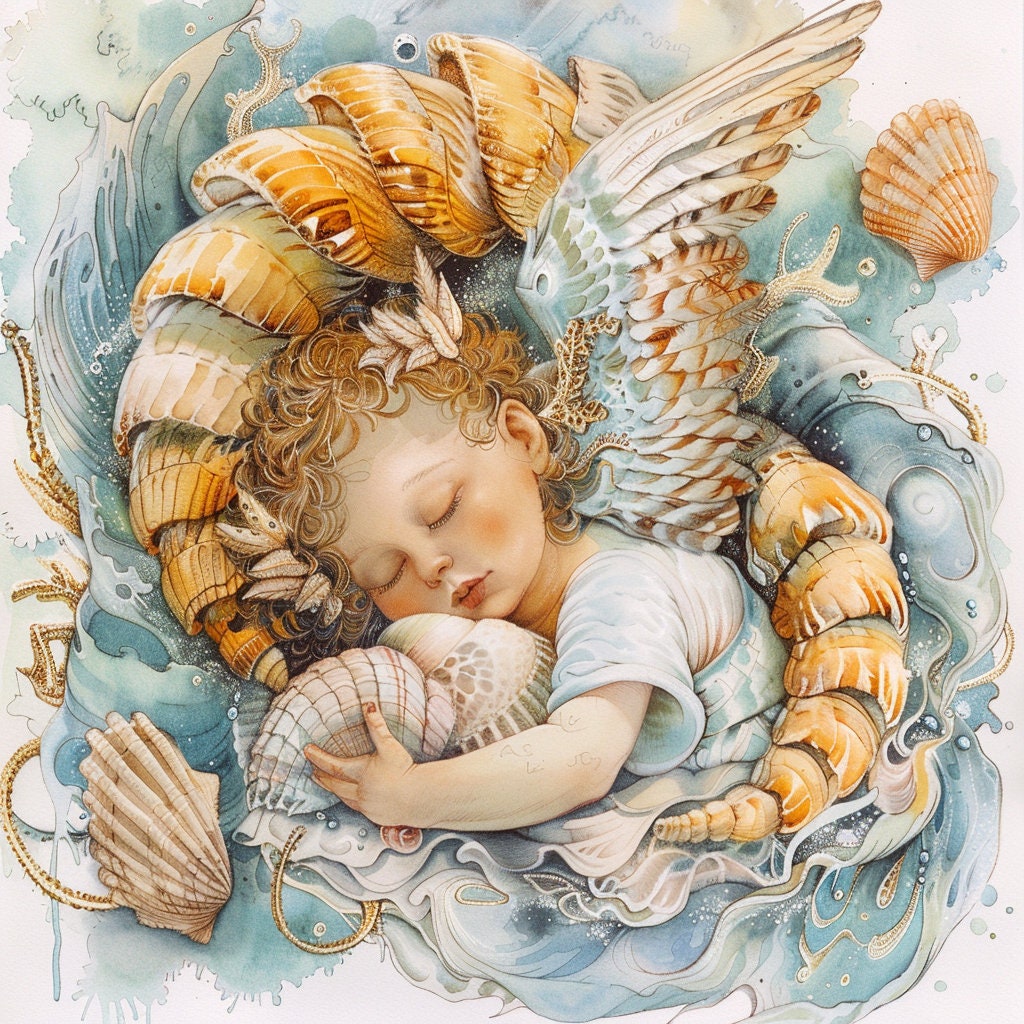 24 Beautiful Little Oceanic Angels and Seashell Babies Esoteric Designs ...