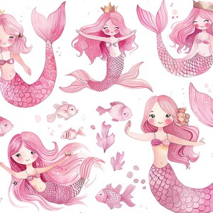 Little Mermaid Png, Sea Animals Clipart, Mermaid Castle, Watercolor ...