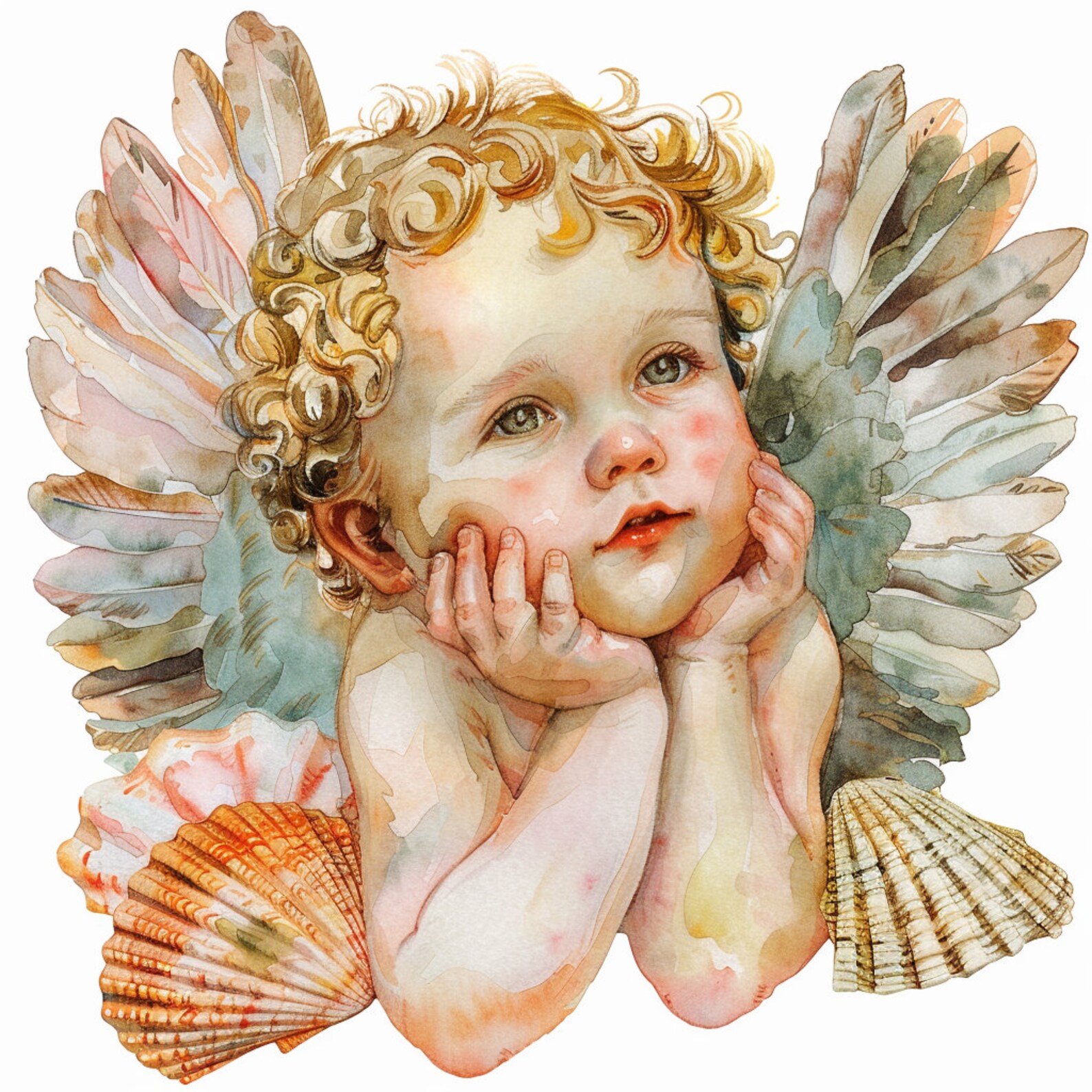 24 Beautiful Little Oceanic Angels and Seashell Babies Esoteric Designs ...