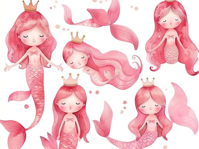 Little Mermaid Png, Sea Animals Clipart, Mermaid Castle, Watercolor ...
