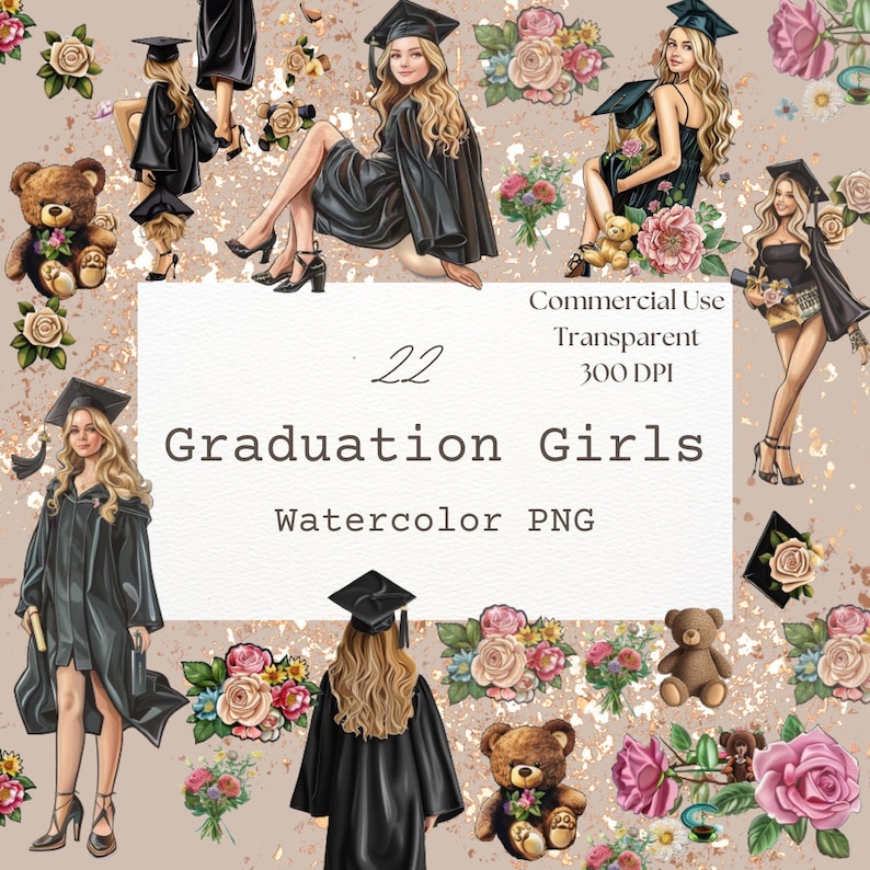 Watercolor Graduation PNG Doctor Graduation Clipart Graduation Girl PNG ...