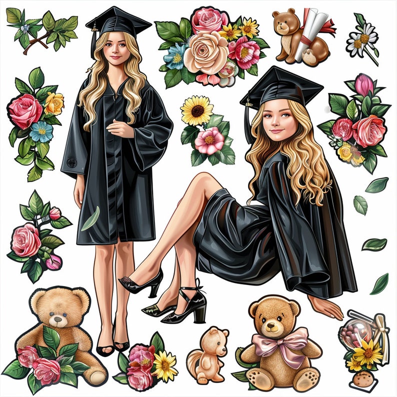 Watercolor Graduation Png/ Graduation Cap/ Graduation Clipart ...