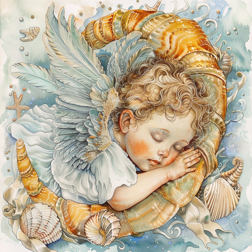 24 Beautiful Little Oceanic Angels and Seashell Babies Esoteric Designs ...