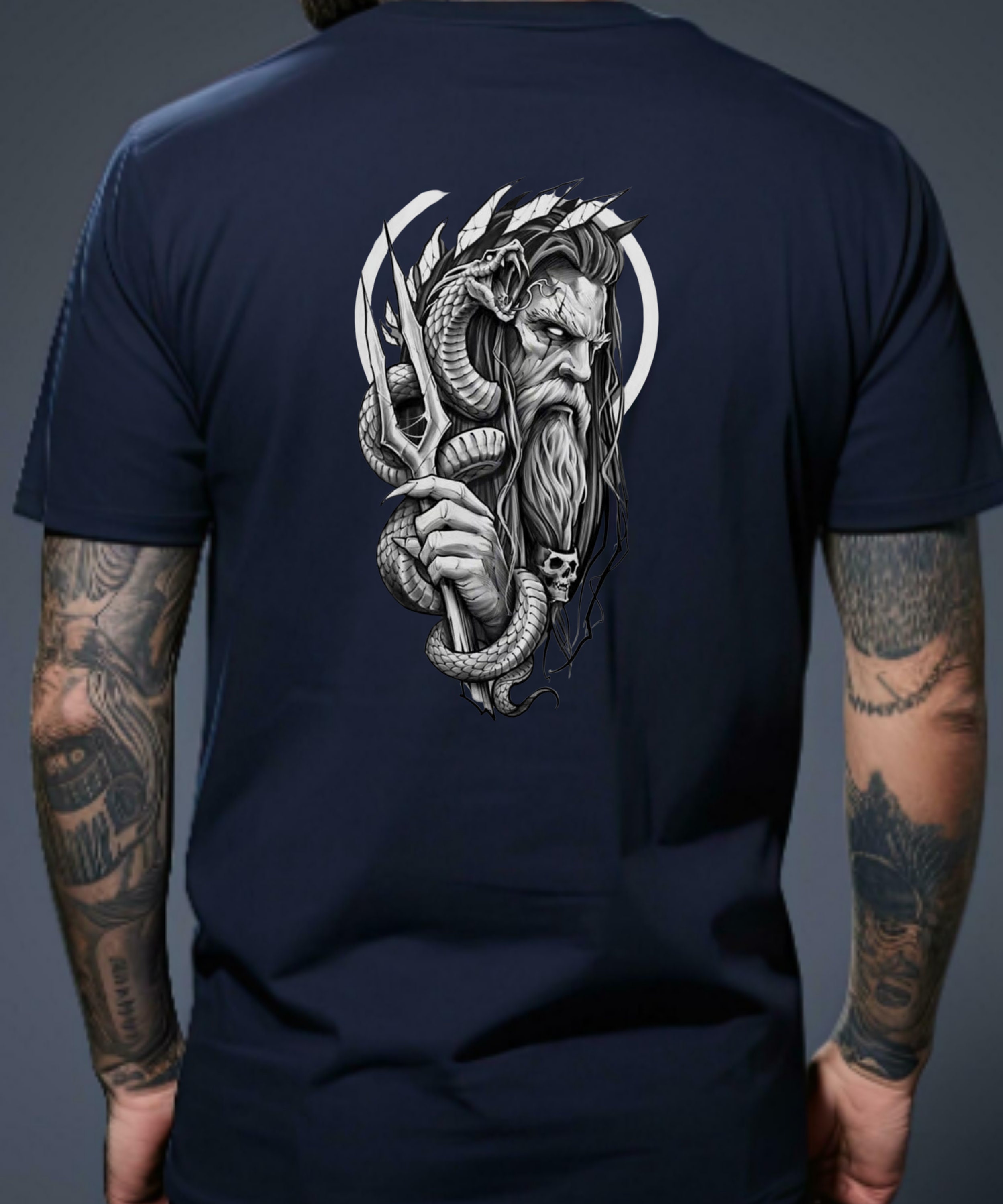 Greek God Poseidon Graphic Shirt - Zeus Tee, Mythical Art T-shirt With ...