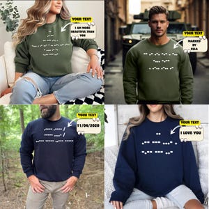 Custom Morse Code Sweatshirt-personalized Hidden Message Unisex Sweatshirt-unique Christmas Gift ...