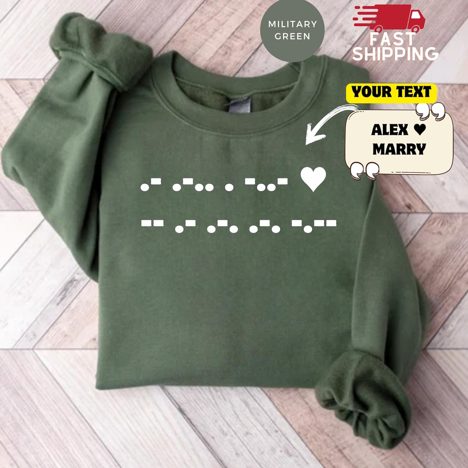 Custom Morse Code Sweatshirt-personalized Hidden Message Unisex ...