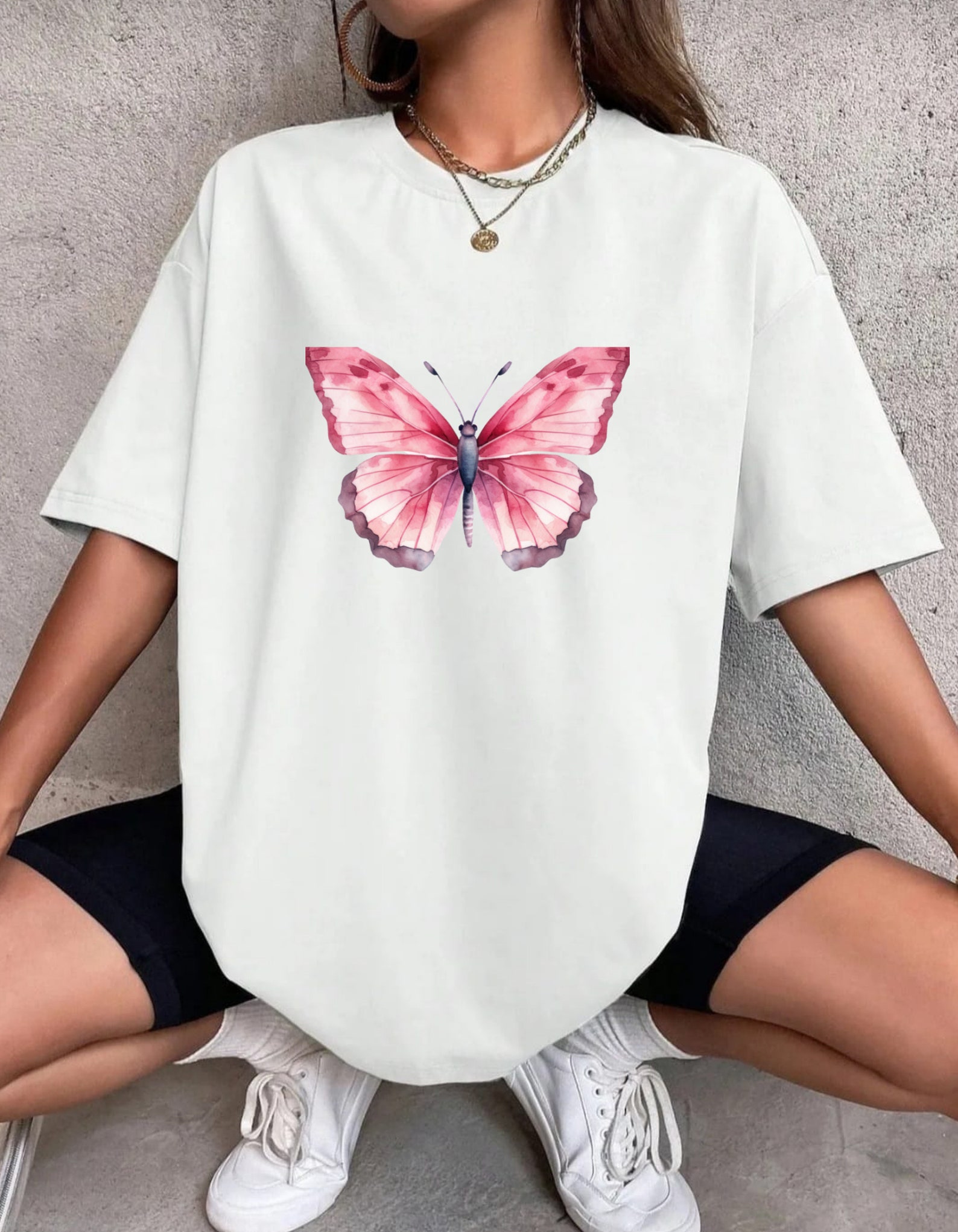 Butterfly Tee Shirt, Colorful Butterfly Graphic Tee, Women's Butterfly ...