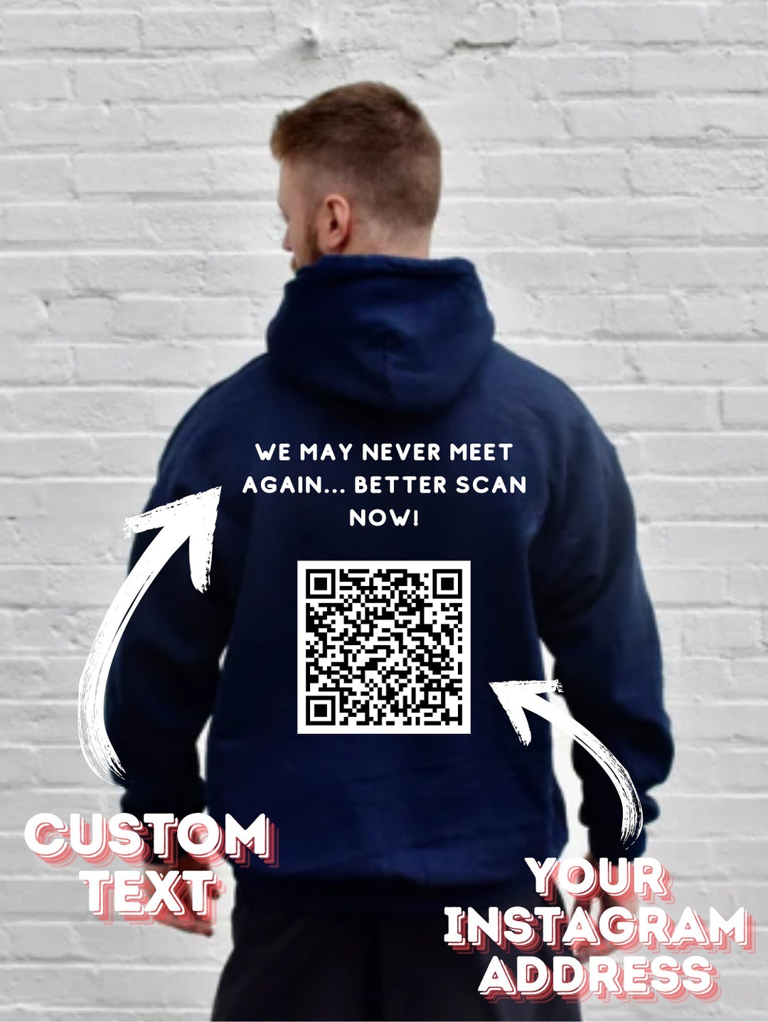 Special Qr Code Hoodie, Custom Qr Sweatshirt, Unique QR Code Hoodi ...