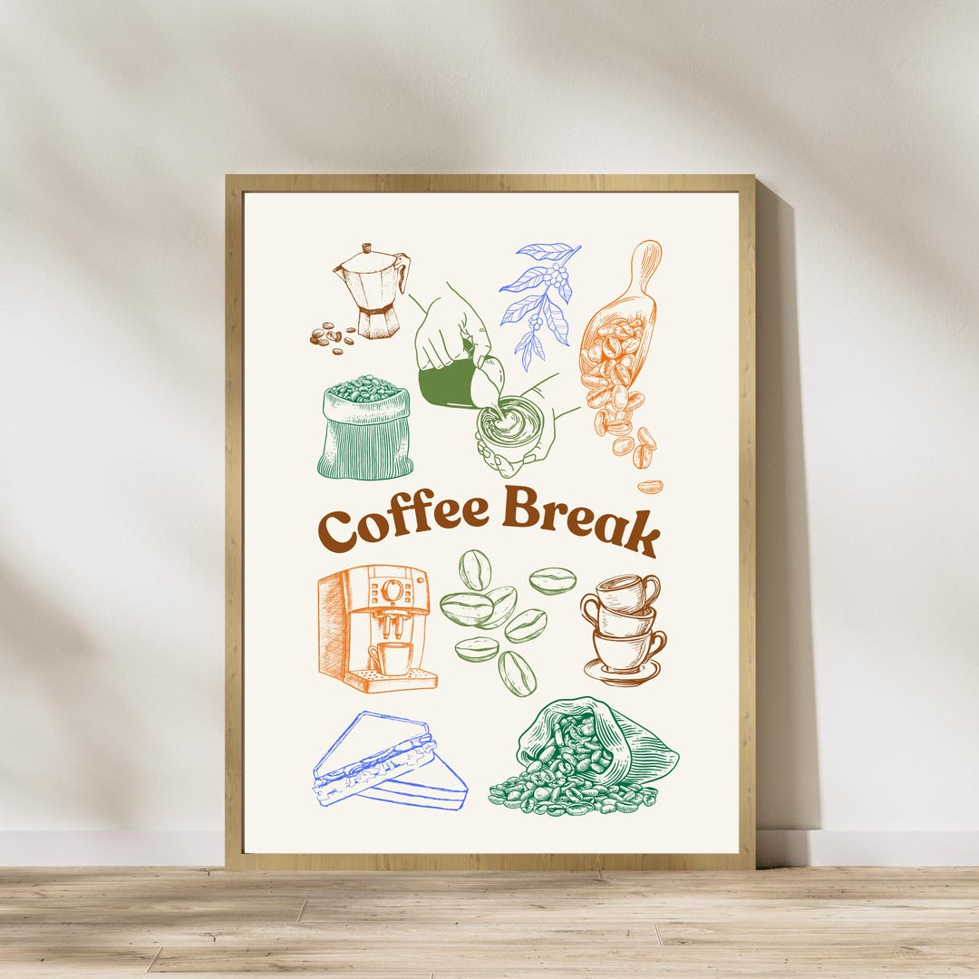 Coffee Break Prints Printable Wall Art, Kitchen Decor, Cafe Wall Art ...