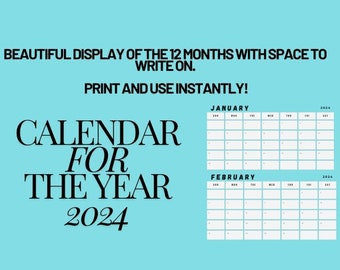 Minimalist 2024 Printable Nature Calendar Digital Planner Downlaoded ...