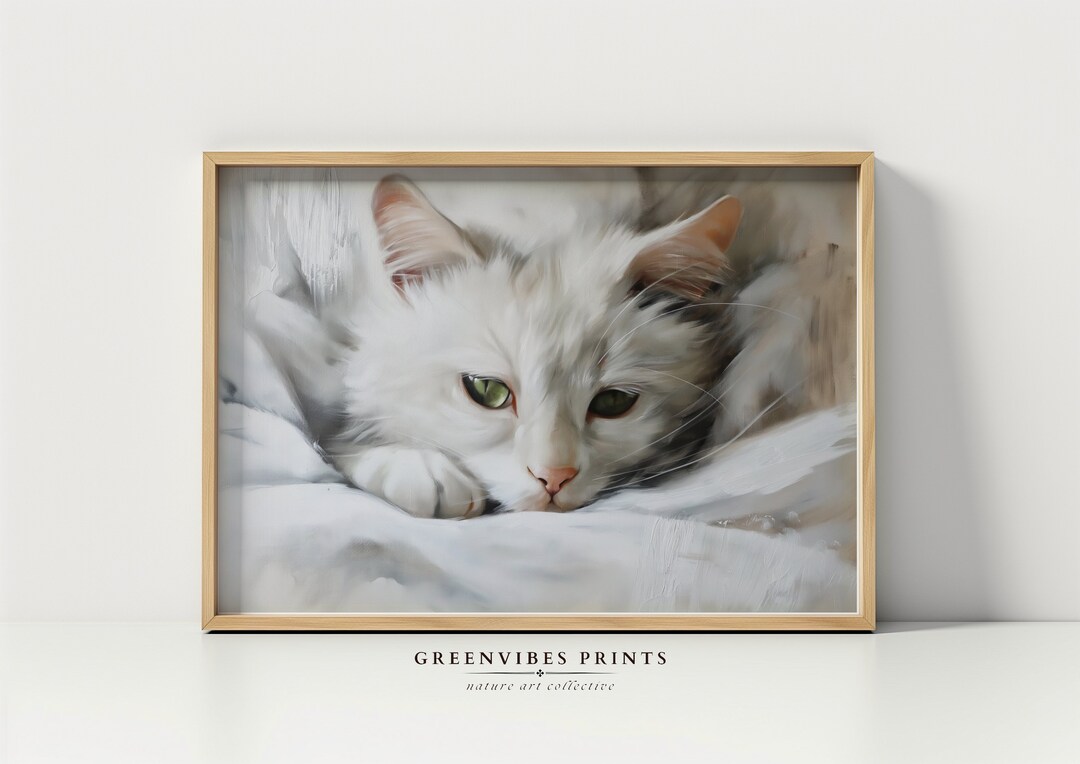 Khao Manee Cat Painting, Printable Art, Cat Painting, Printable Oil ...