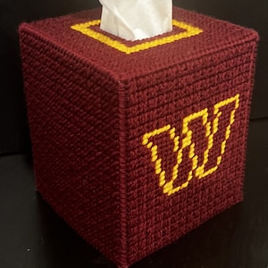 Washington Commanders Style Tissue Box Cover Plastic Canvas - Etsy