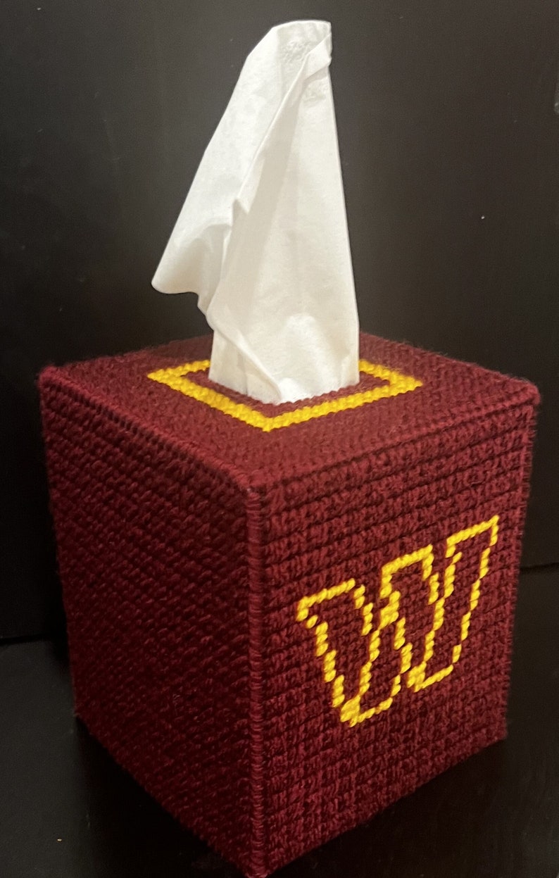 Washington Commanders Style Tissue Box Cover Plastic Canvas - Etsy