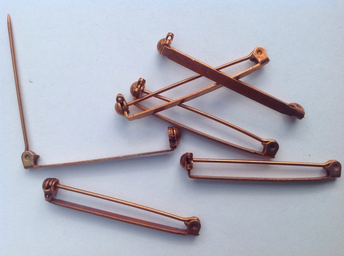 6 Vintage Copper Pins - Etsy