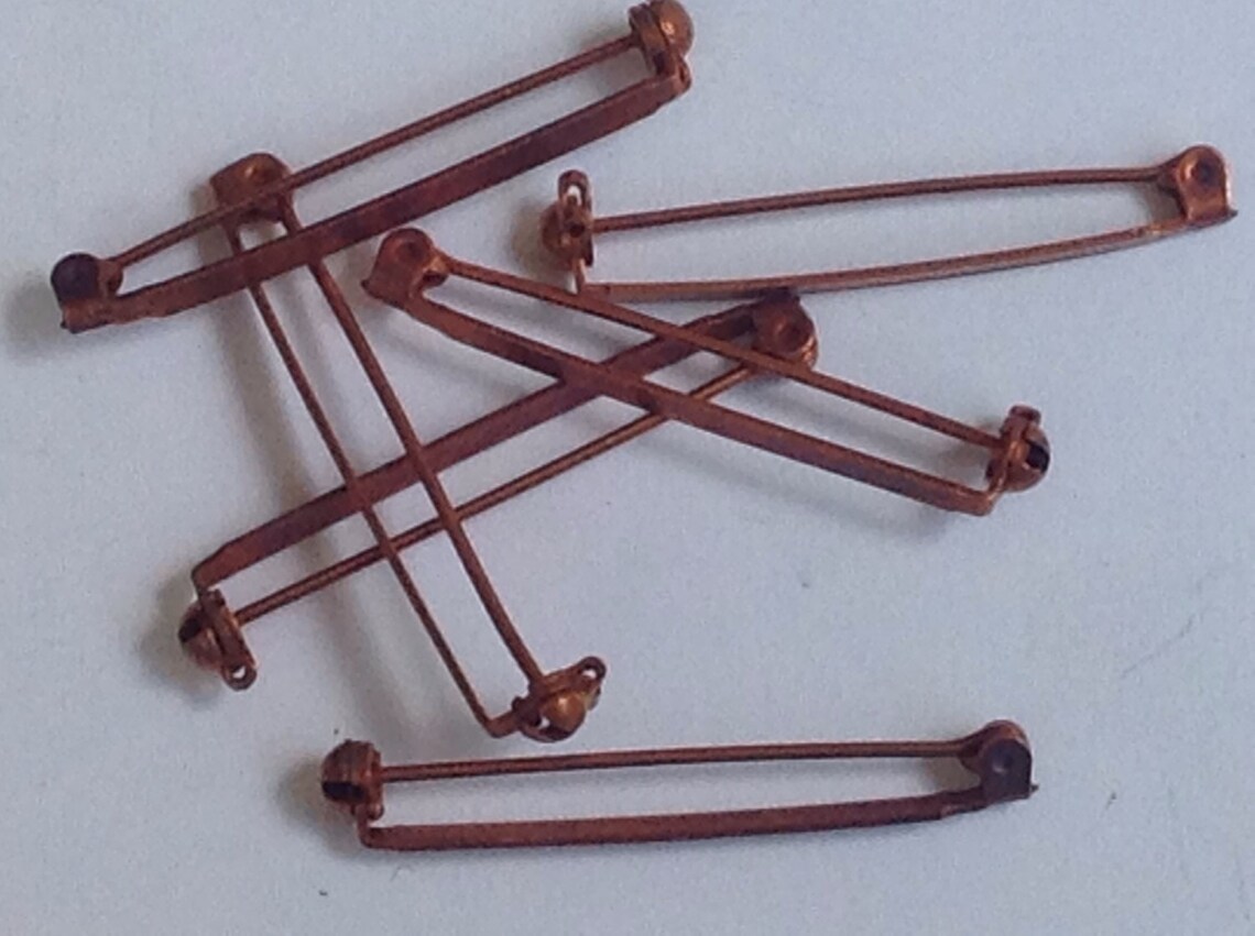 6 Vintage Copper Pins - Etsy