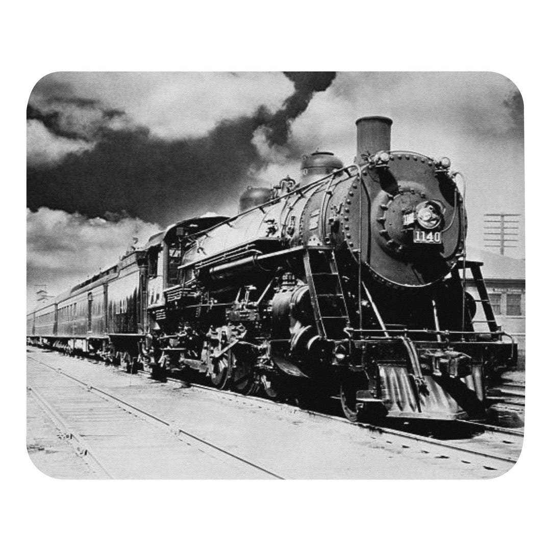 Steam Engine Locomotive Train Mouse Pad, Rustic Home Decor, Farmhouse ...