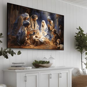 Nativity Scene Tv Art, Frame TV Nativity Scene, Christianity Tv Art ...