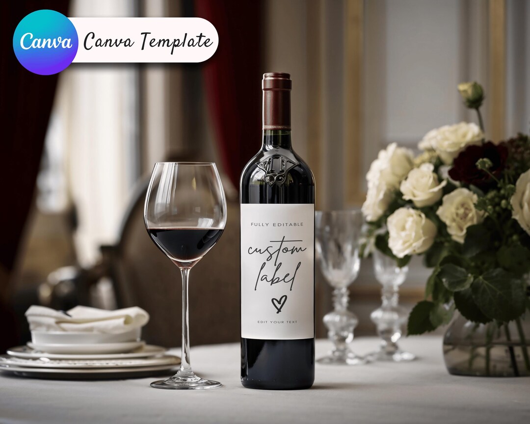 Custom Wine Label Template, Printable Wine Labels, Wine Label Template ...