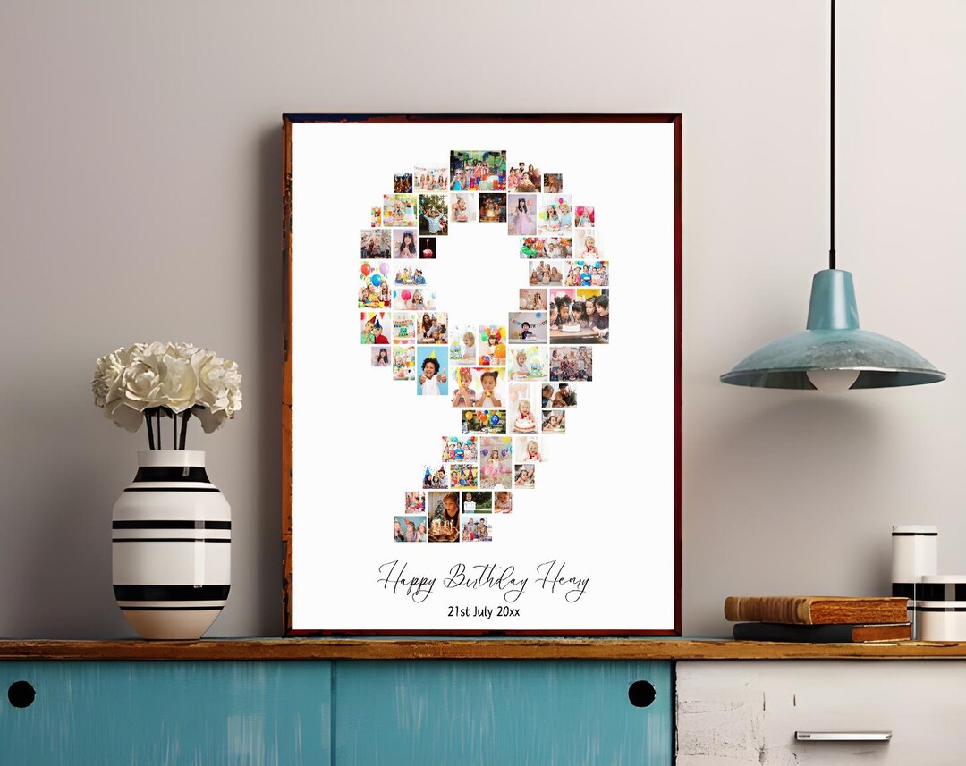 9th Birthday Photo Collage, Photo Collage for 9th Birthday, 9th ...