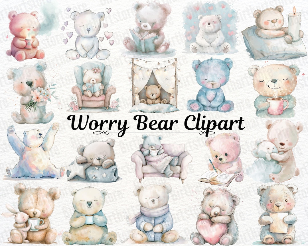 Comfort Bear Clipart for Emotional Support, Cute Teddy Bears Pngs ...