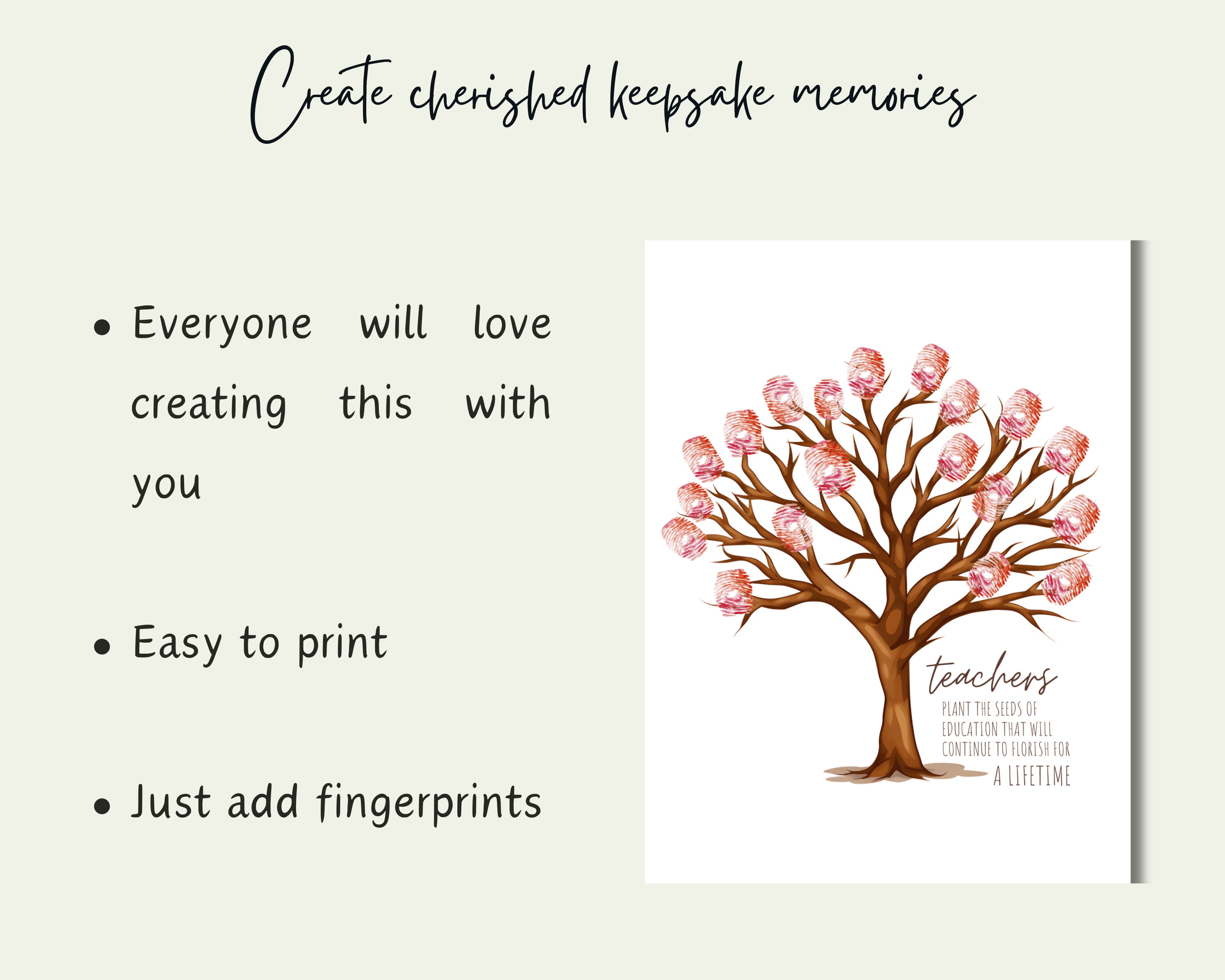 Teacher Appreciation Handprint Art, Teacher and Staff Gift, Year End ...