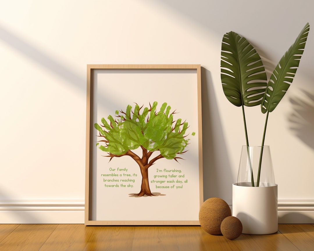 Handprint Tree I Fathers Day Tree Handprint I Dad Handprints Tree I ...