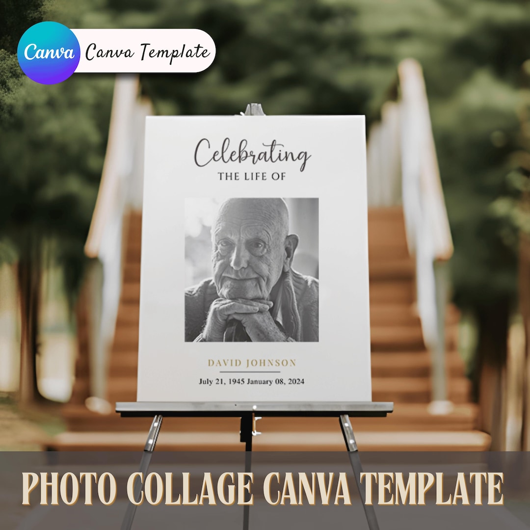 Editable Funeral Welcome Sign Template, Memorial Service Sign ...