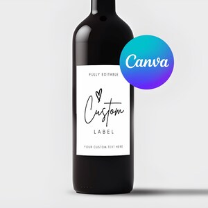 Custom Wine Label Template, Wedding Wine Label Template, Printable Wine ...