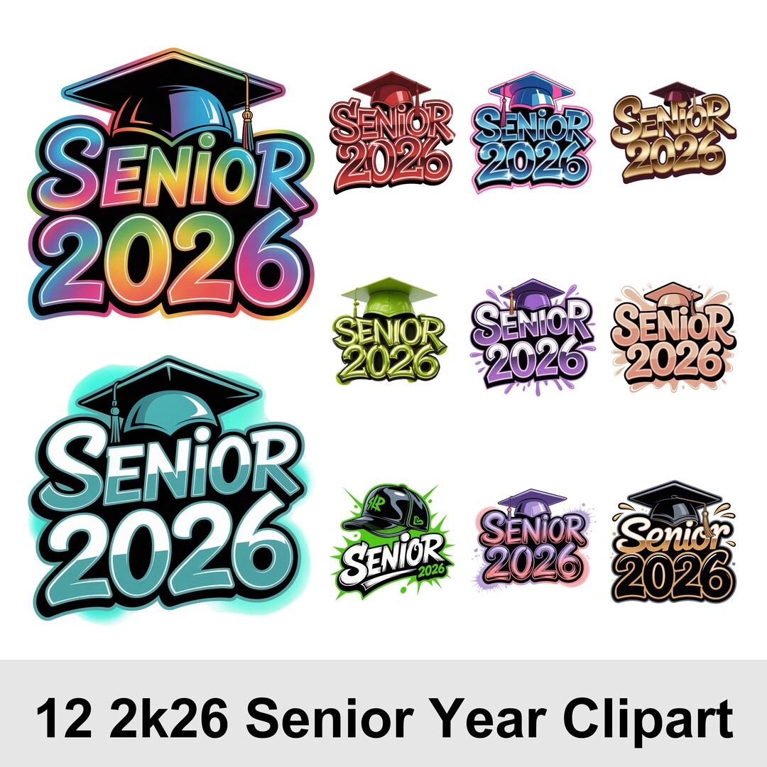 Senior 2026 Graduation PNG Pack | Graffiti Style Graduate Clipart for ...