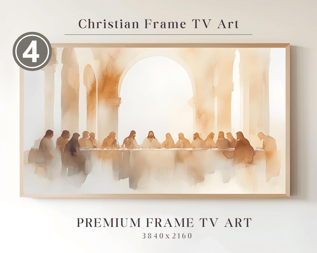 The Last Supper, Spiritual Art for Frame TV, Bible Painting, Christian ...