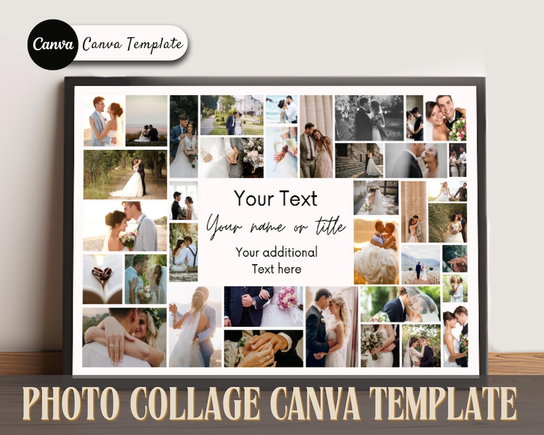 Photo Collage Poster Template, Birthday Photo Collage, Personalized ...