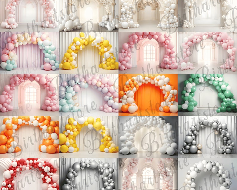 Studio Balloon Arch Digital Backdrops I Family Birthday I Maternity ...