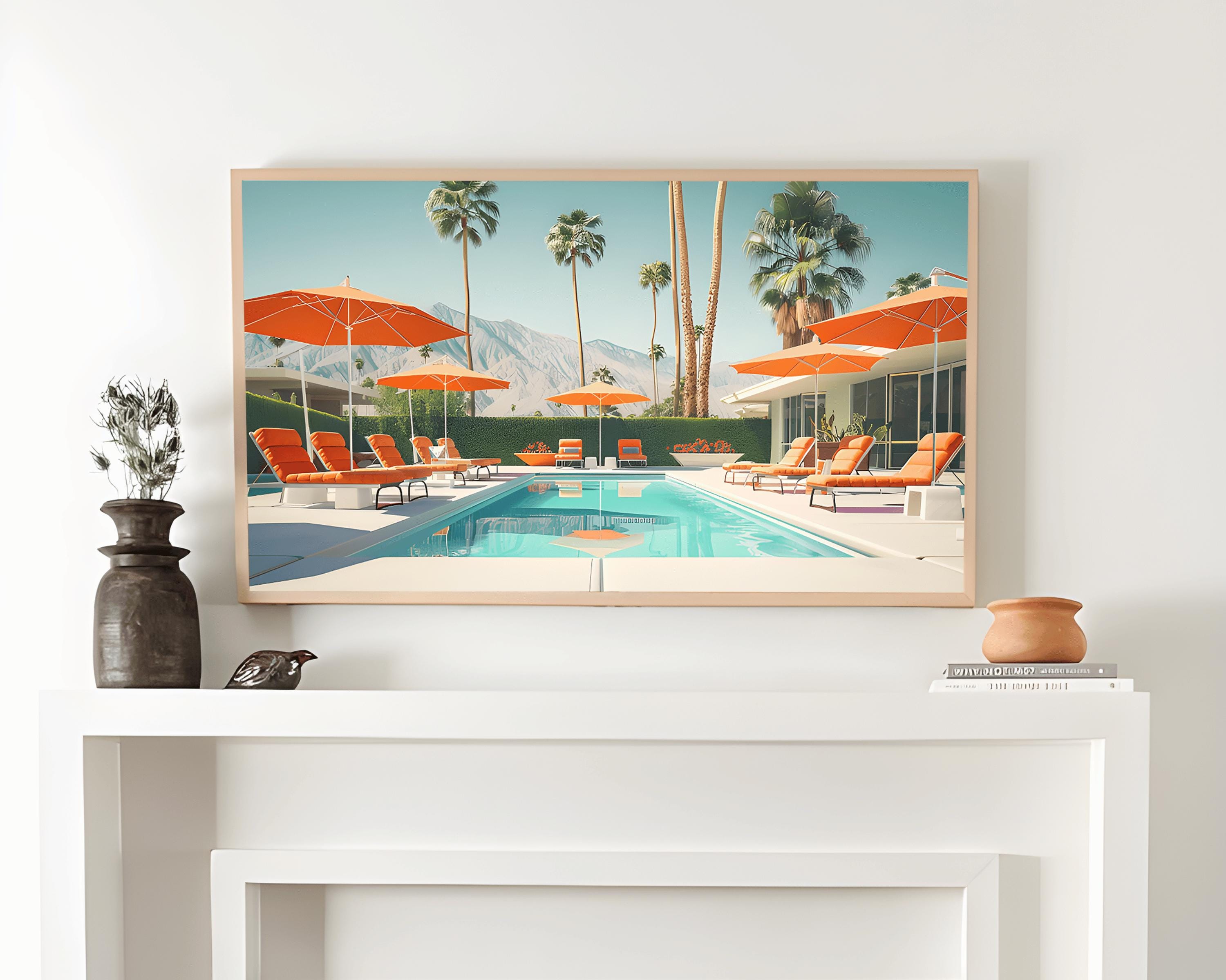 Summer Samsung Frame Tv Art, Samsung Frame Art Vintage, Retro Swimming ...