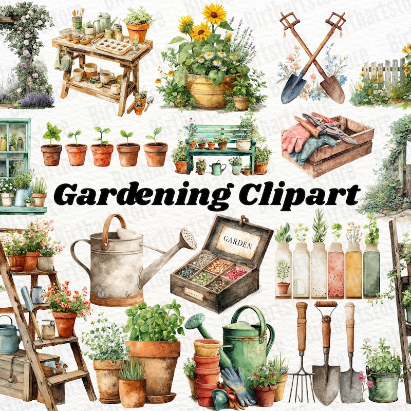 Gardening Clipart - Etsy