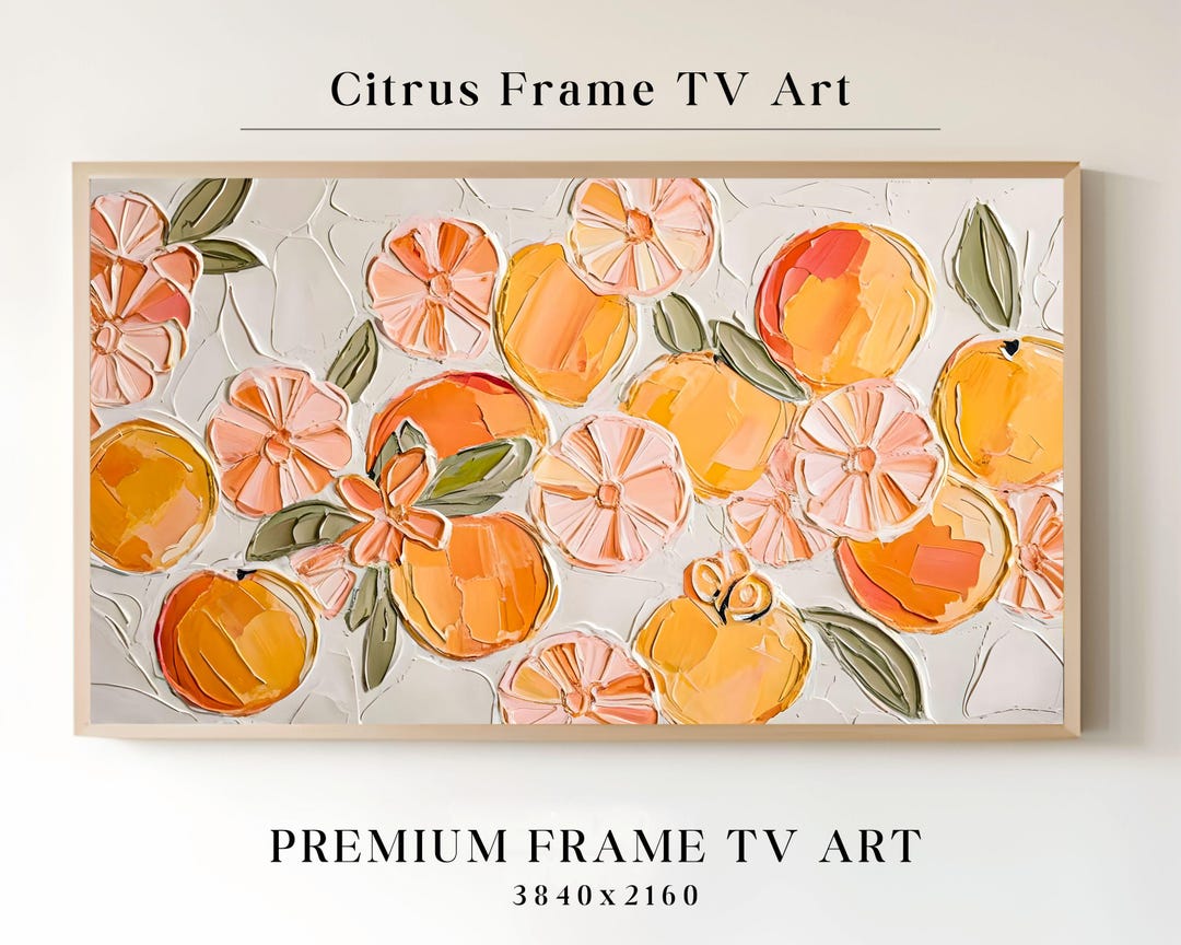 Citrus TV Frame Art, Lemon Frame Tv, Frame Tv Art Citrus, Mediterranean ...