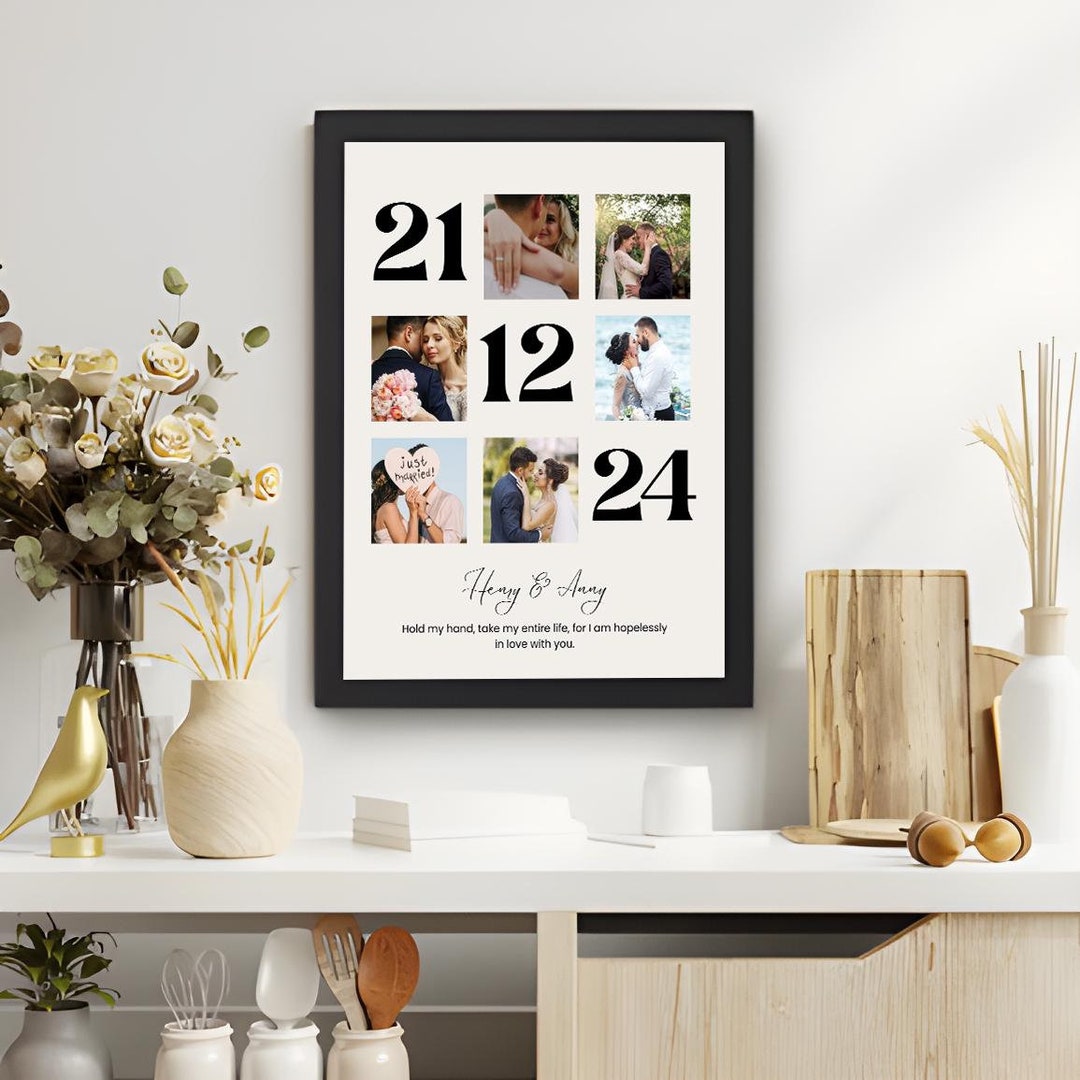 Personalized Photo Collage, Customized Wedding Photo Gift, Unique Photo ...