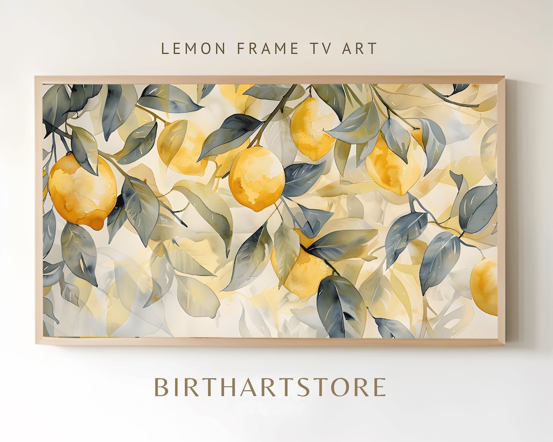 Lemon Frame Tv Art, Mediterranean Frame TV Art, Frame Tv Art Vintage ...